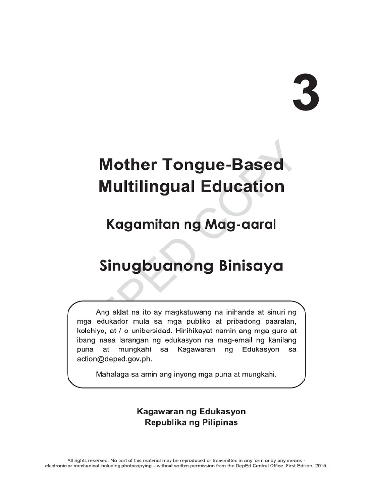 MTB-MLE 3. Yunit 3 Kagamitan NG Mag-Aaral para Sa Sinugbuanong Binisaya | PDF | Government ...