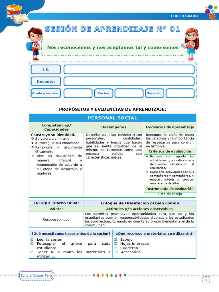 Sesiones de Aprendizaje 2024 - Editora Quipus Perú | PDF | Evaluación | Aprendizaje