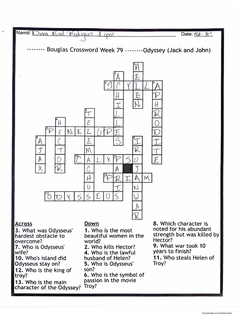Iliad and odyssey worksheet | PDF