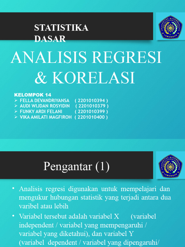 KELOMPOK 14 Analisis Regresi Dan Korelasi | PDF