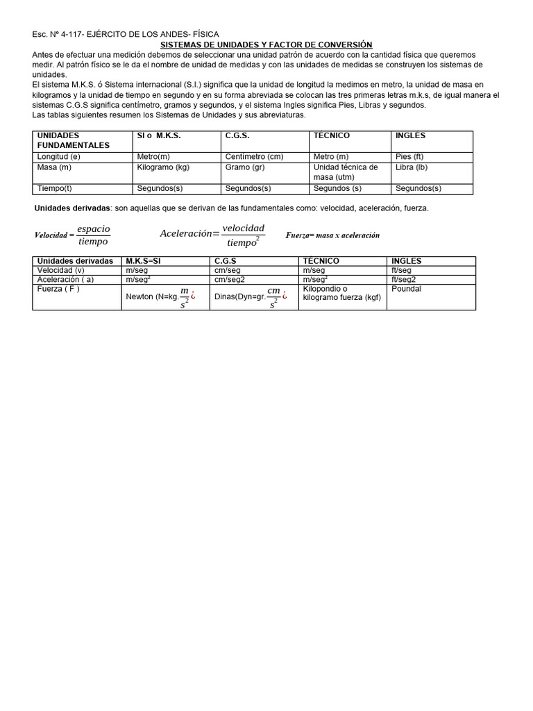 Unidades Fundamentales1 Modificado | PDF | Libra (masa) | Kilogramo