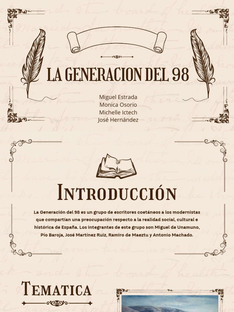 La Generacion Del 98 | PDF | Novelas