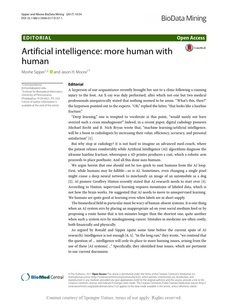 Artificial Intelligence More Human With Human Pdf Artificial
