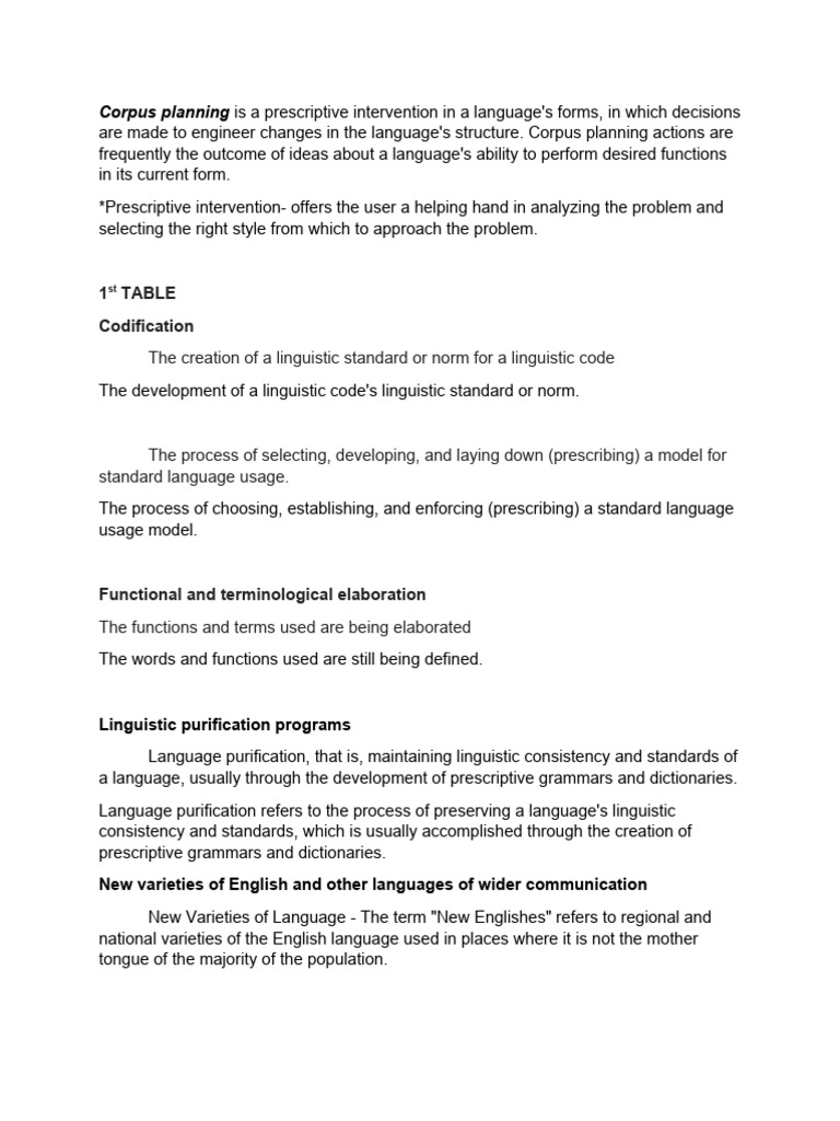 Corpus Planning | PDF | Linguistics | Human Communication