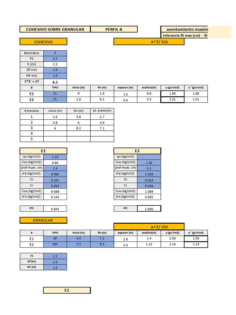 Ejerc 3 Cohesivo - Granular Corregido | PDF