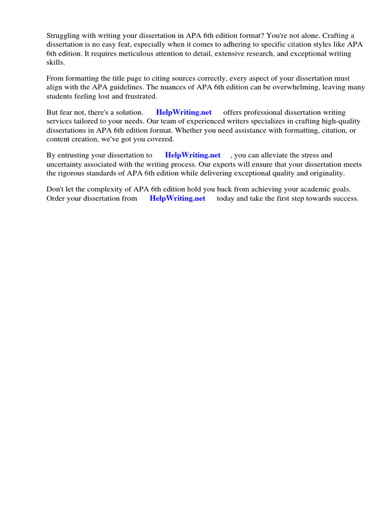 Reference Dissertation Apa 6th Edition | PDF