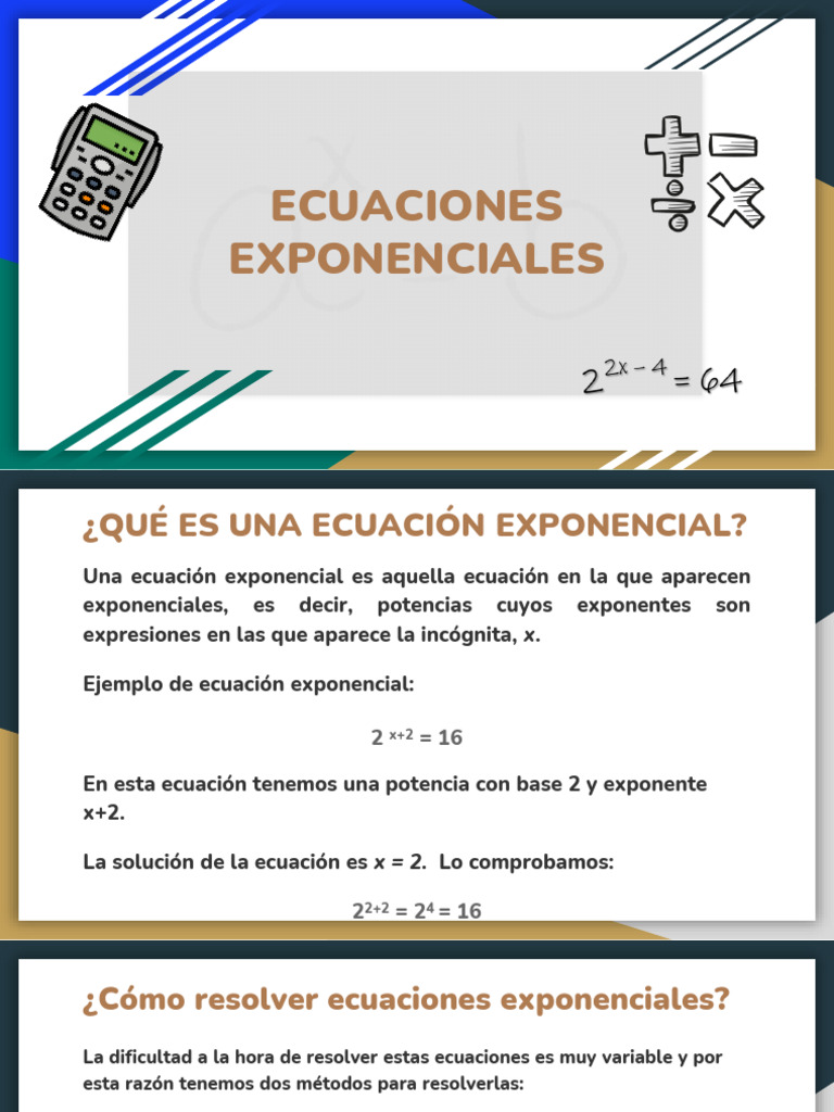 Ecuaciones Exponenciales | PDF | Ecuaciones | Exponenciación