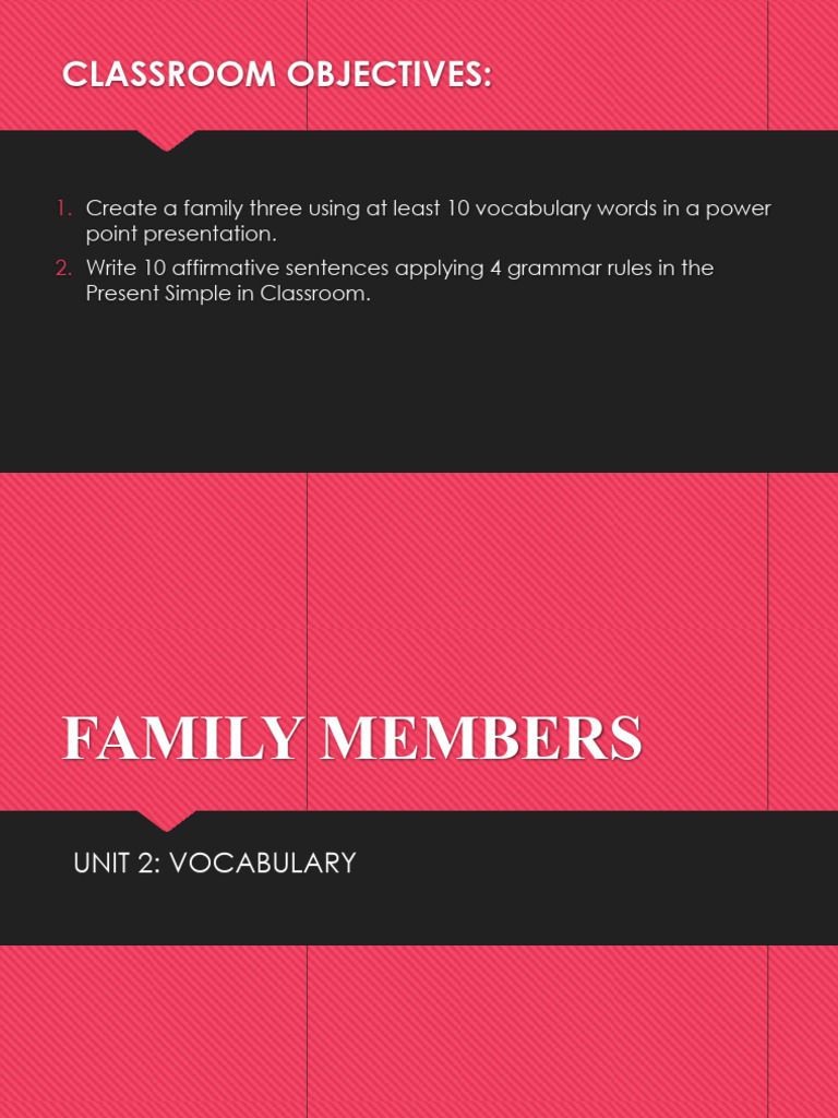 Unit 2 - Family Members - Present Simple in The Affirmative Form ... Unit 2 - Family Members - Present Simple in The Affirmative Form ...