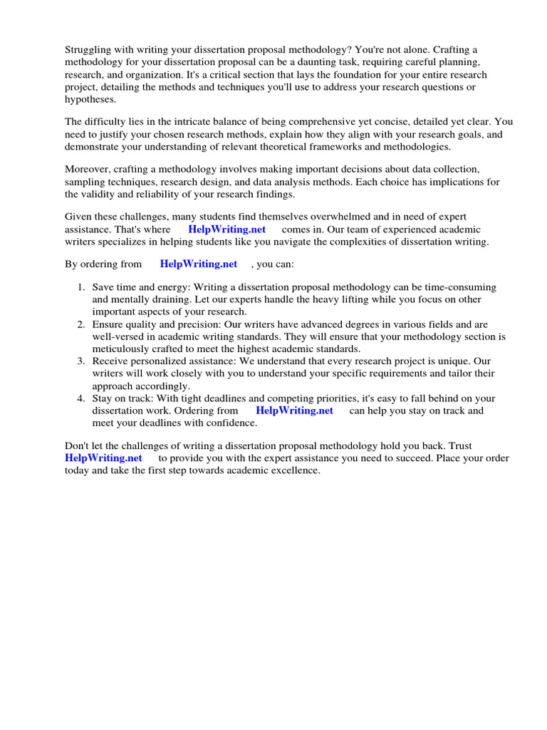 How To Write A Dissertation Proposal Methodology Pdf Thesis