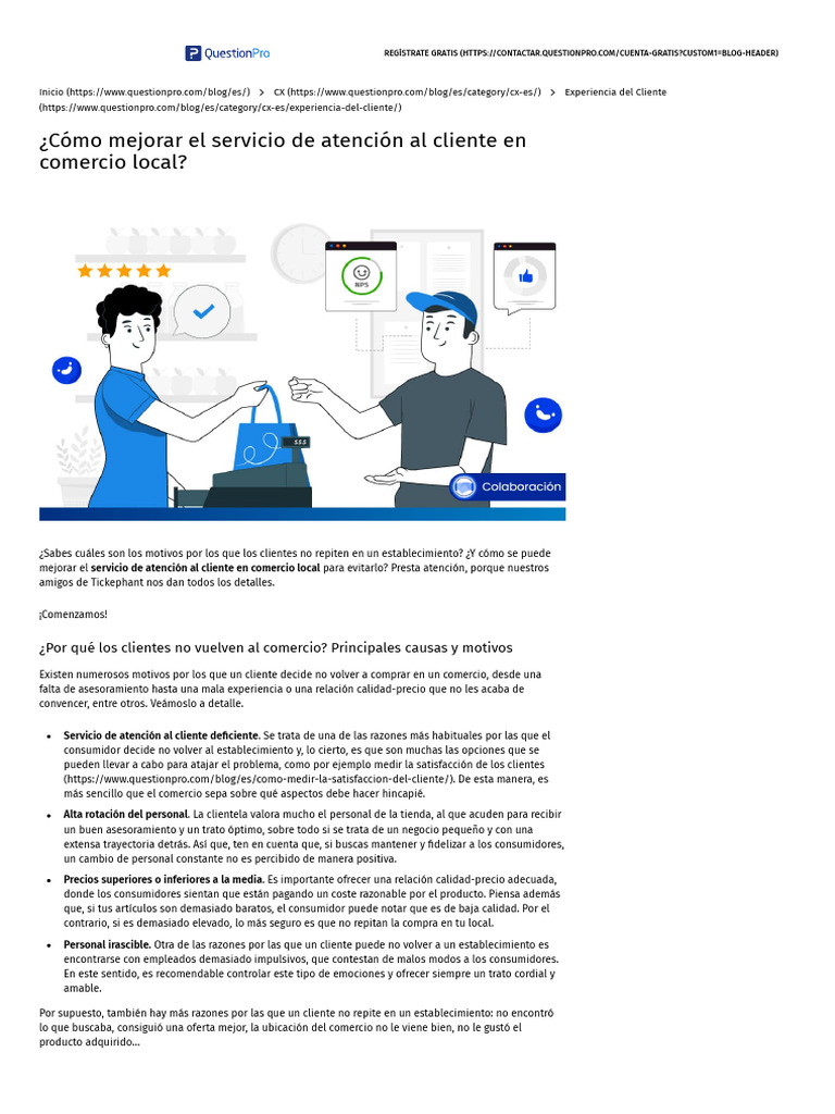 ¿Cómo Mejorar El Servicio de Atención Al Cliente en Comercio Local | PDF | Servicio al Cliente ...
