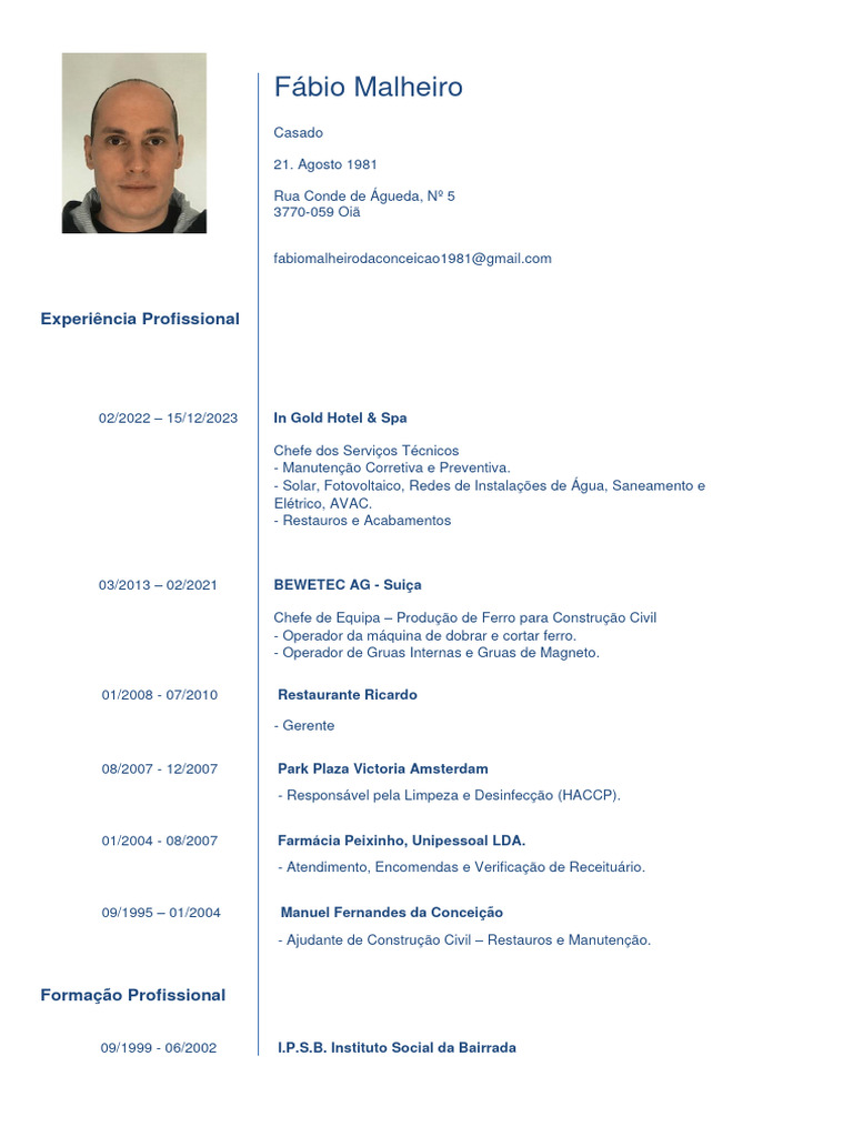 Curriculum Fábio | PDF