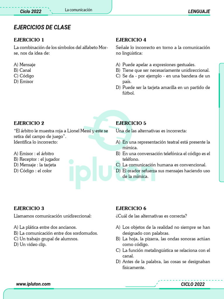 Ejercicios de Clase: Ejercicio 1 Ejercicio 4 | PDF | Comunicación | Comunicación humana