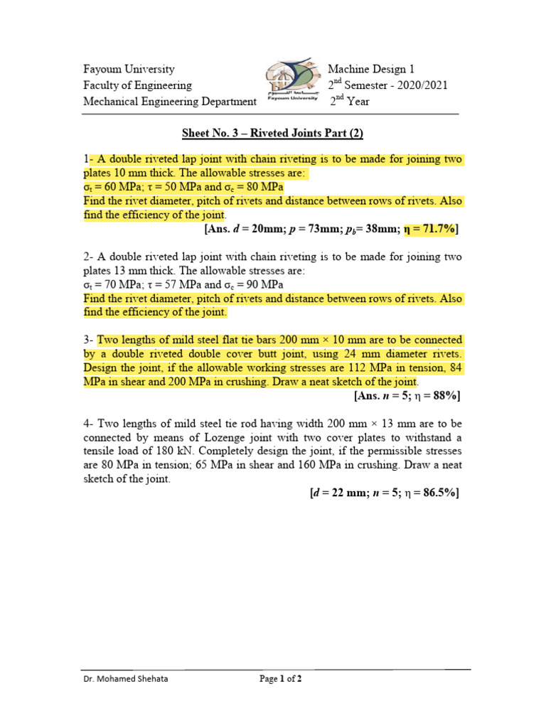 Sheet4 MachineDesign1 | PDF