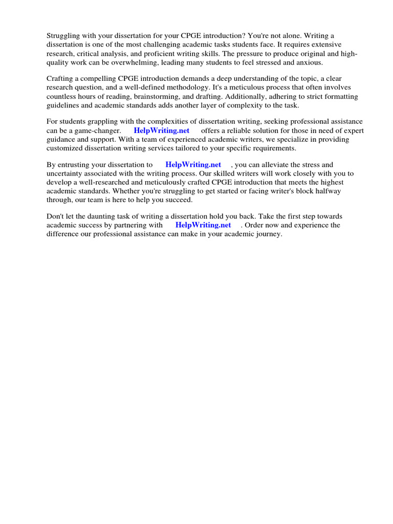 Dissertation Cpge Introduction | PDF