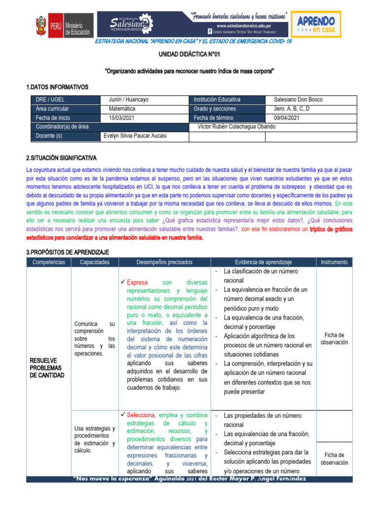 Calculando IMC en Matemáticas 3° | PDF | Números | Número racional