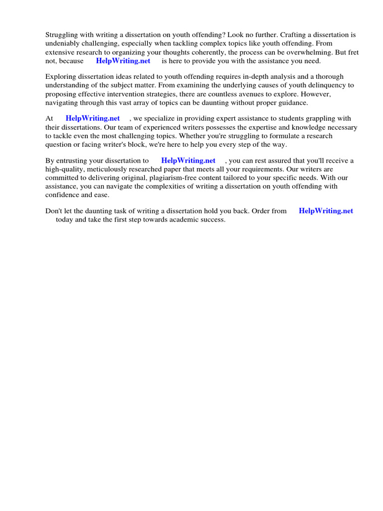 Dissertation Ideas Youth Offending | PDF | Juvenile Delinquency | Crimes