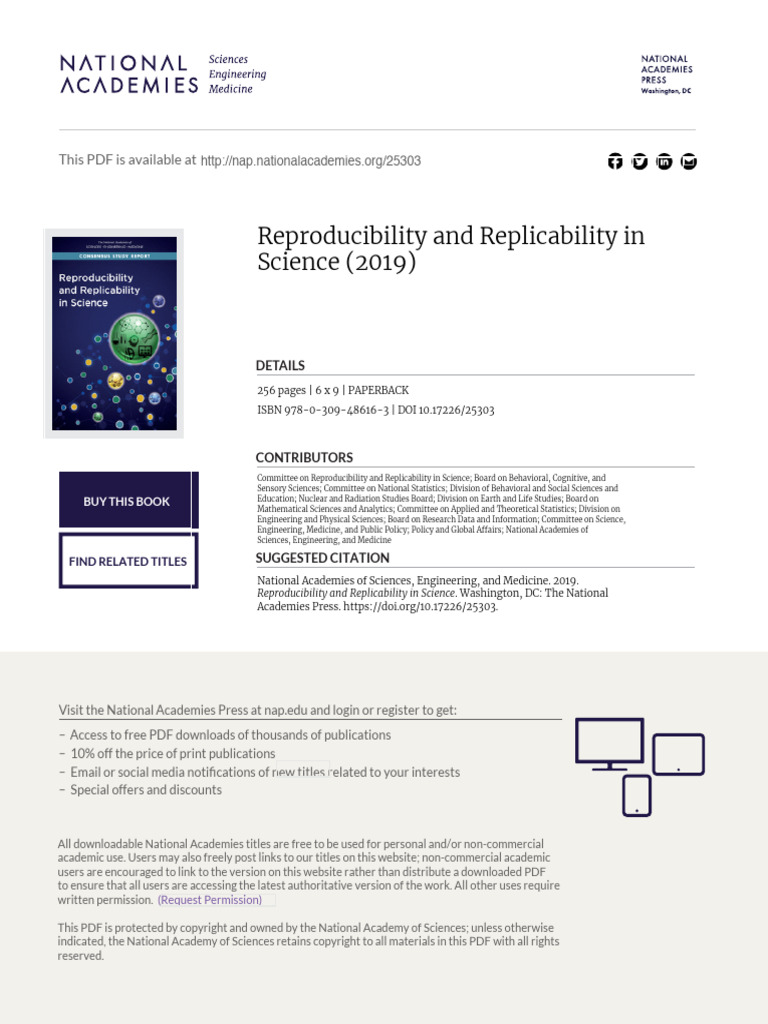 Reproducibility and Replicability in Science (2019) : This PDF Is ...