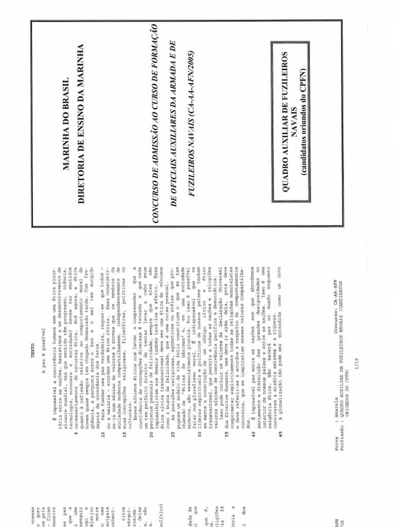 Prova 2005 CFN Amarela | PDF