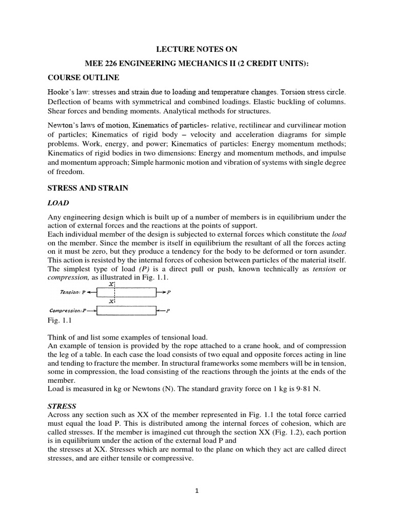 Mee226 Lecture Notes | PDF