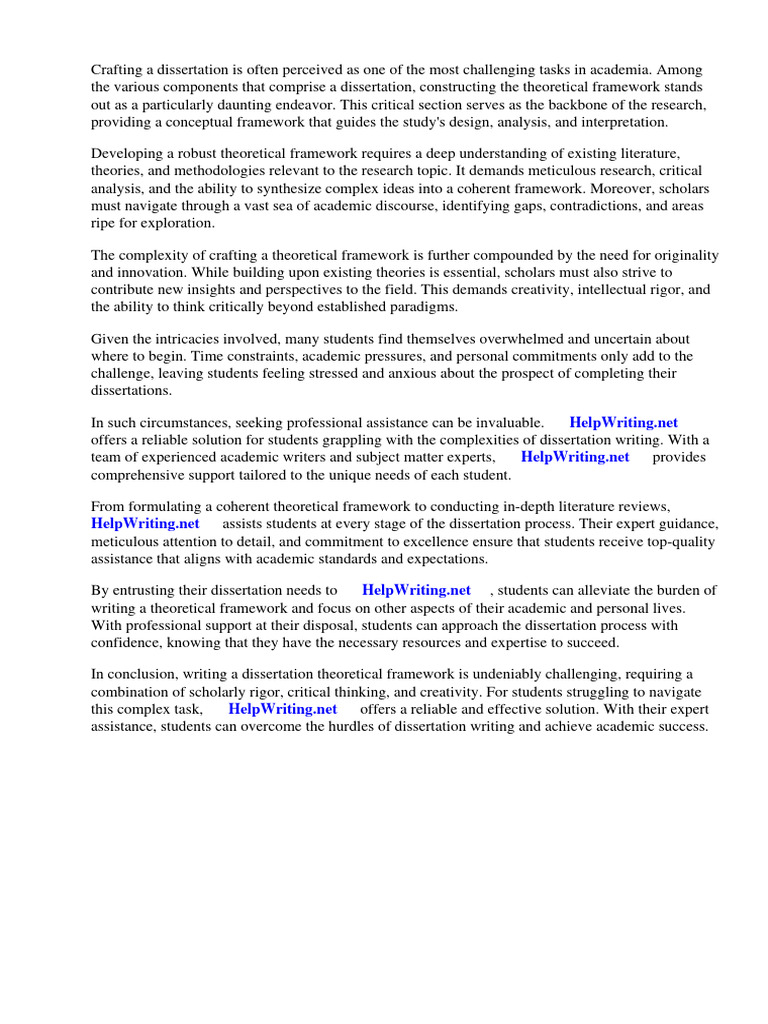 Dissertation Theoretical Framework | PDF | Theory | Thesis