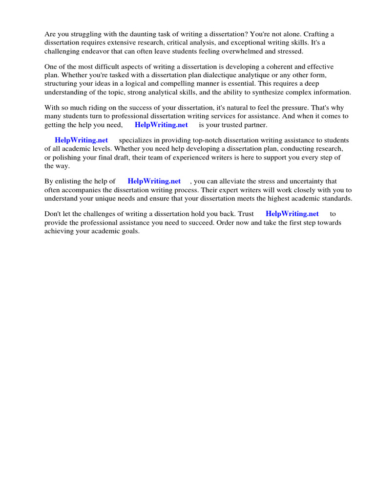 Dissertation Writing Assistance Guide | PDF | Dialectic | Thesis