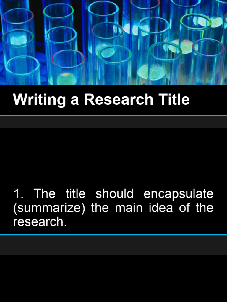 Writing A Research Title | PDF