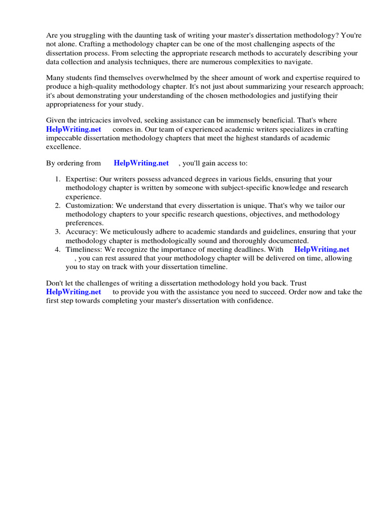 Masters Dissertation Methodology Examples | PDF | Methodology | Thesis