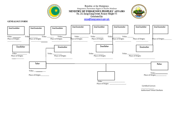 NCIP Genealogy Form for Indigenous Peoples | PDF | Indigenous Peoples ...