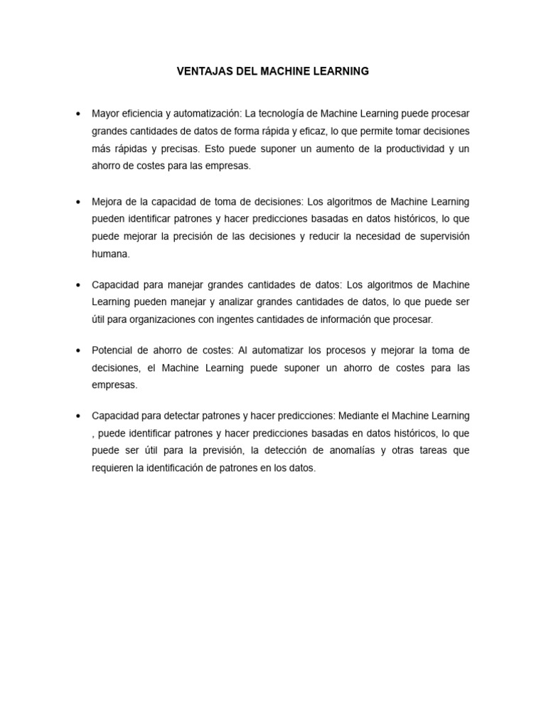 Ventajas Del Machine Learning | Descargar gratis PDF | Aprendizaje ...
