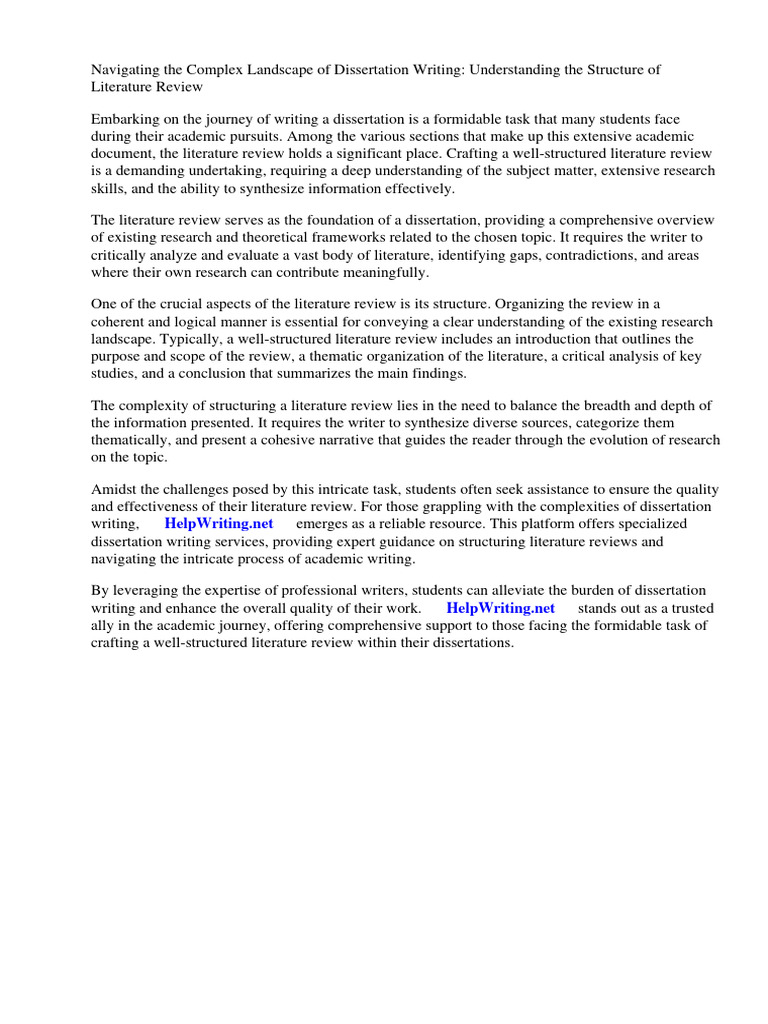 Structure of Literature Review Dissertation | PDF | Thesis | Science