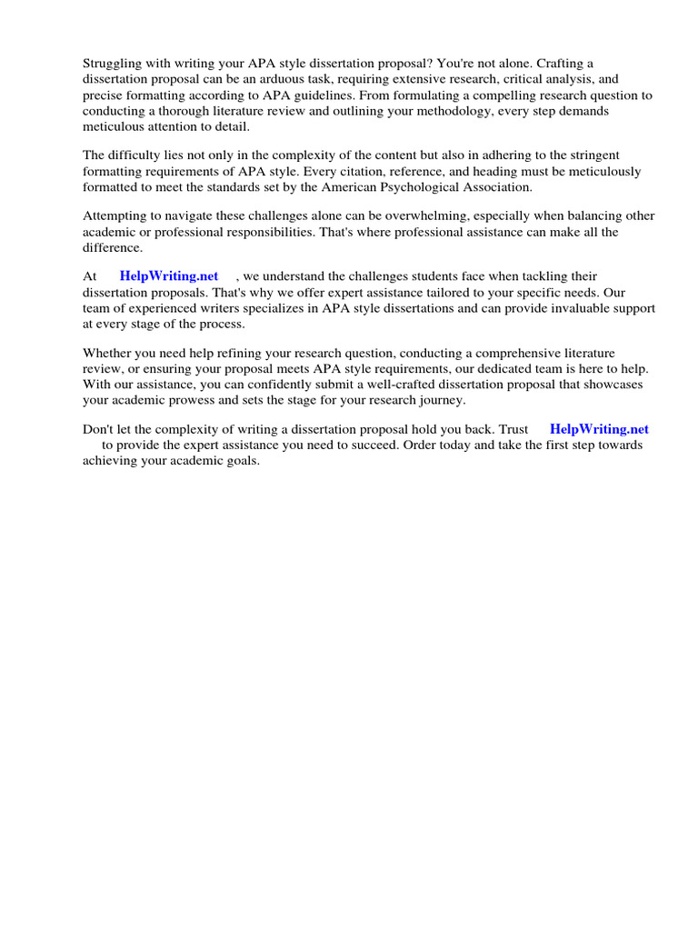 Apa Style Dissertation Proposal Download Free Pdf Thesis Apa Style