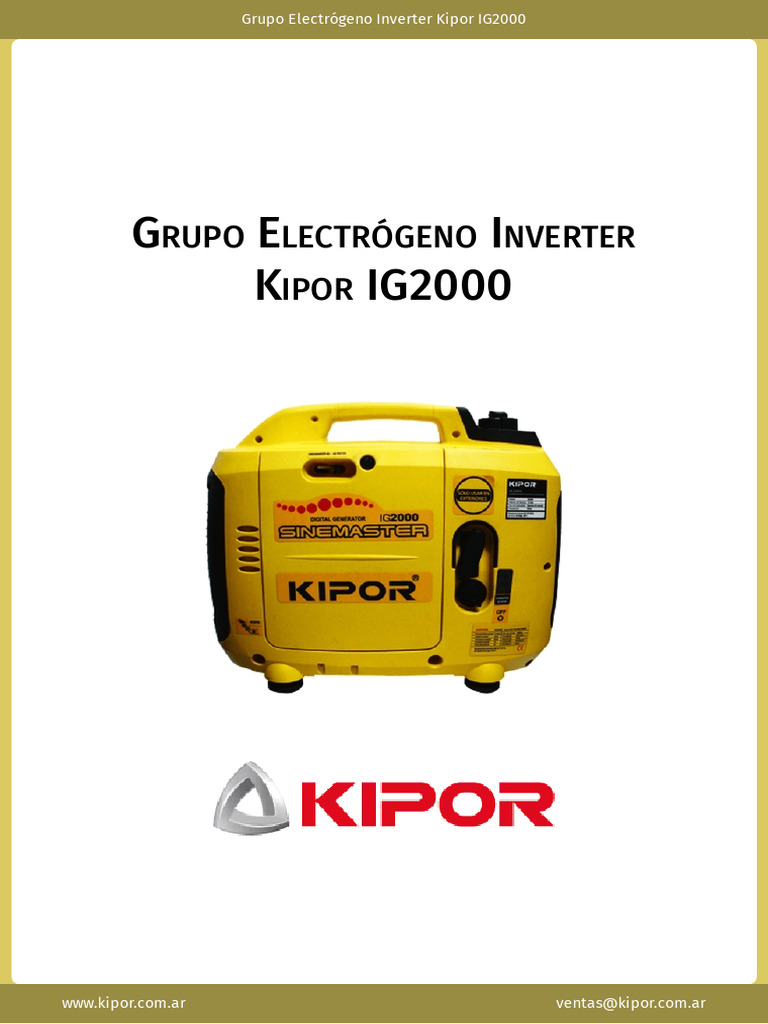 Grupo Electrogeno Inverter Kipor Ig2000 | PDF