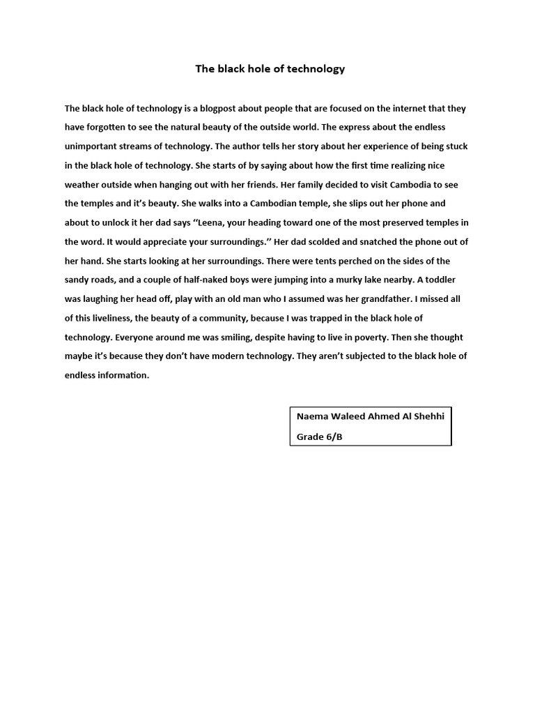 The Black Hole of Technology | PDF