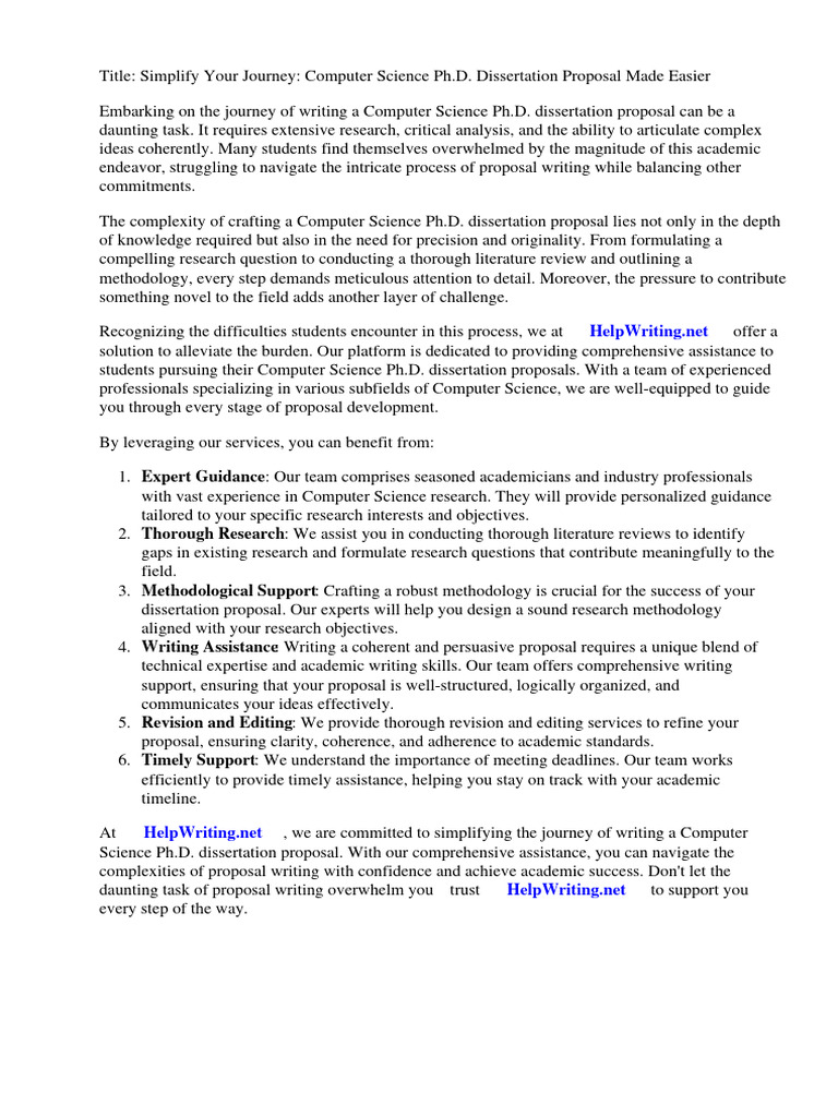 Computer Science PHD Dissertation Proposal | PDF | Thesis | Methodology
