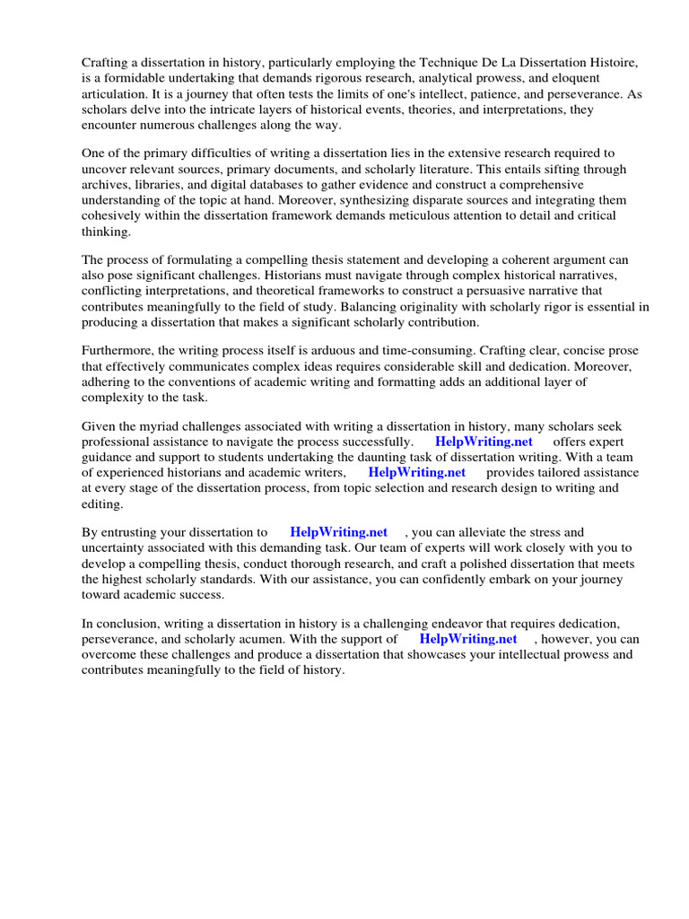 Technique de La Dissertation Histoire | PDF | Thesis | Narrative