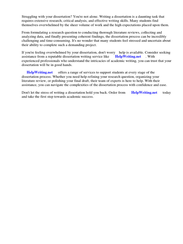 Dissertation Help and Writing Services | PDF | Thesis | Editing
