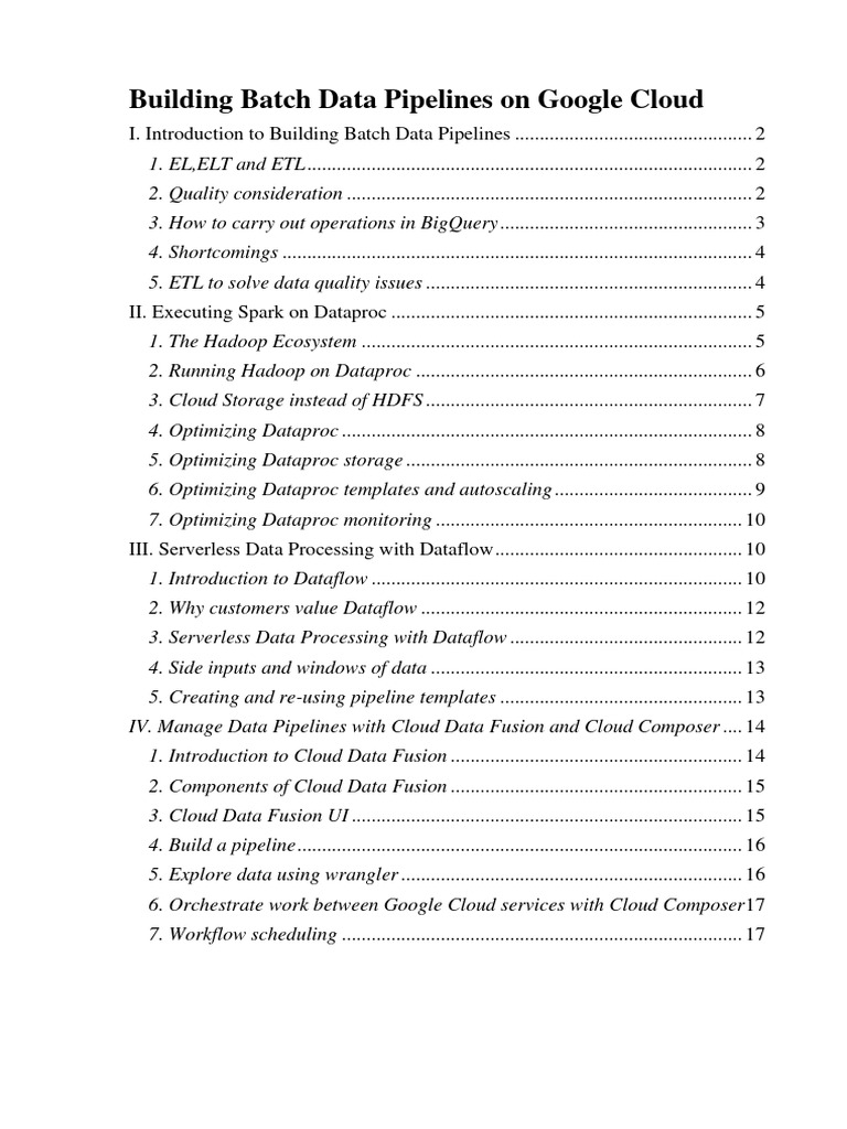 Building Batch Data Pipelines On Google Cloud | PDF | Apache Hadoop | Cloud Computing