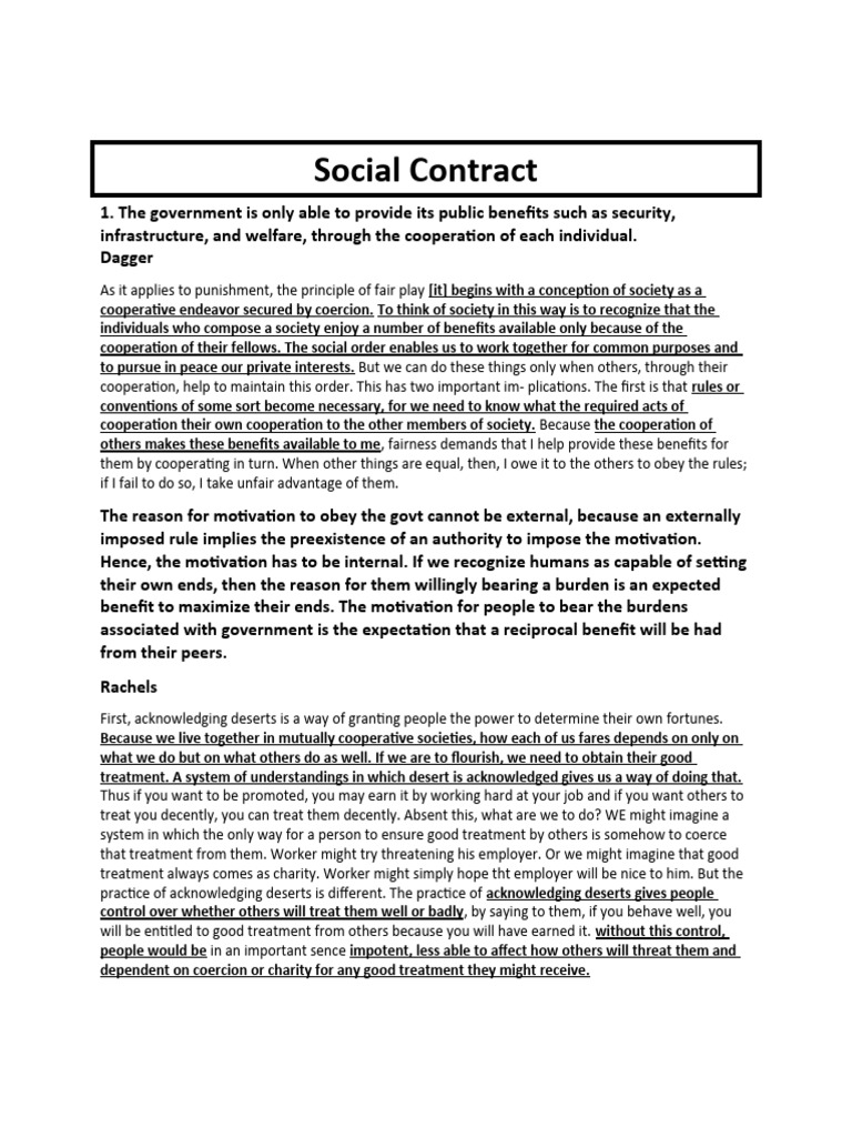 Social Contract and Fair Play | PDF