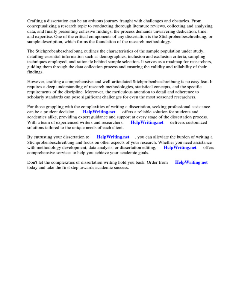 Dissertation Stichprobenbeschreibung | Download Free PDF | Thesis | Citation