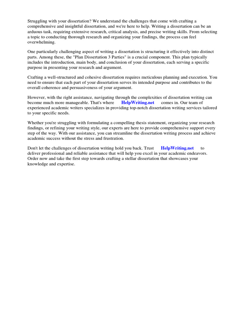 Plan Dissertation 3 Parties | PDF | Thesis | Essays