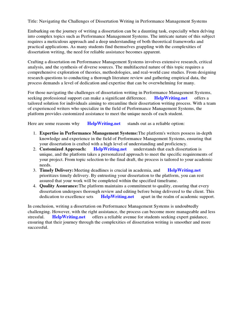 Dissertation Performance Management System | PDF | Performance ...
