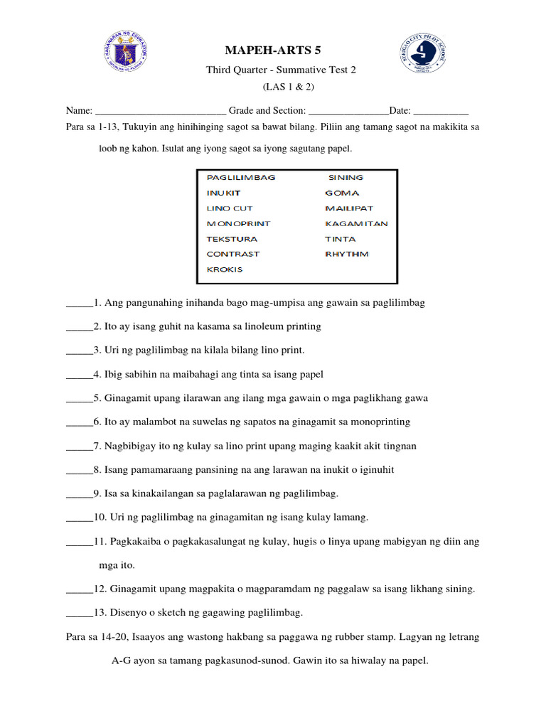 Q3 St2-Arts (Mapeh) 5 WK 3&4 | PDF