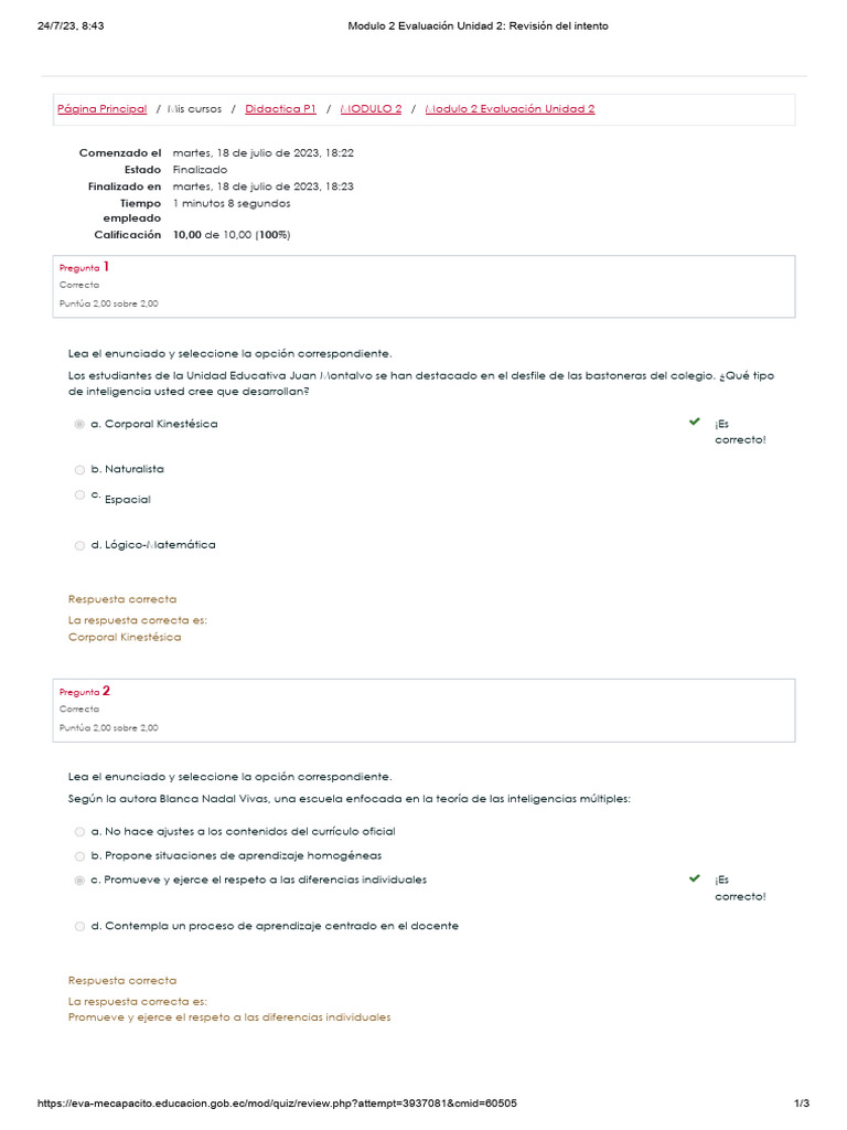 Modulo 2 Evaluación Unidad 2 - Revisión Del Intento | PDF ... Modulo 2 Evaluación Unidad 2 - Revisión Del Intento | PDF ...