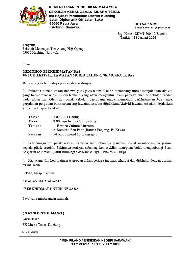 Surat Pinjam Bas | PDF