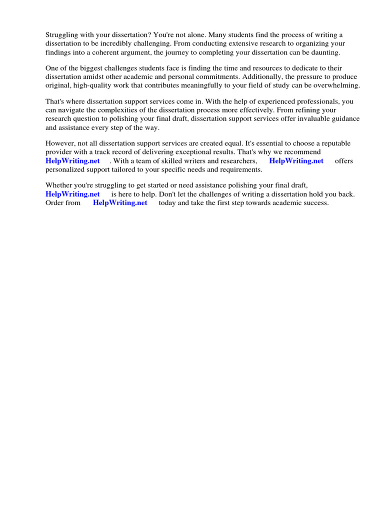 Dissertation Support | PDF | Thesis | Doctor Of Philosophy