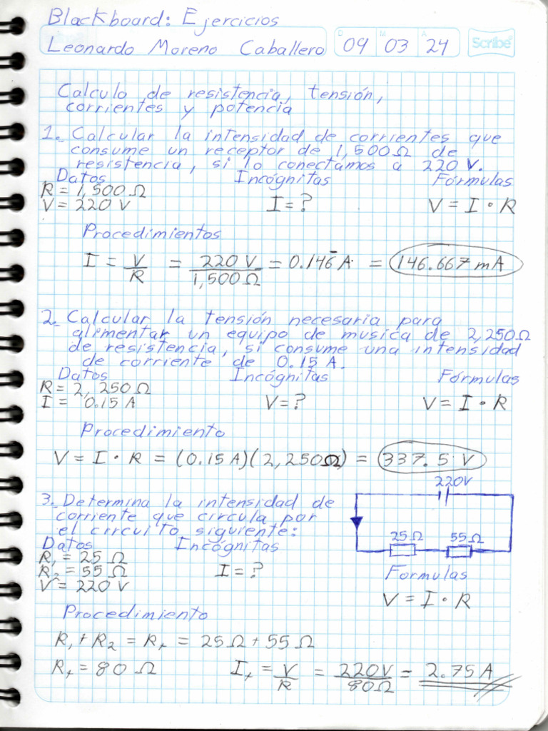 ACT#2.-Ejercicios, Electricidad | PDF