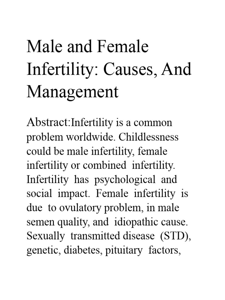 Male and Female Infertility | PDF | Infertility | In Vitro Fertilisation