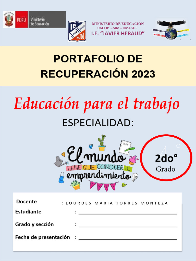 Portafolio de Recuperación EPT 2023 | PDF | Comunicación | Infografia