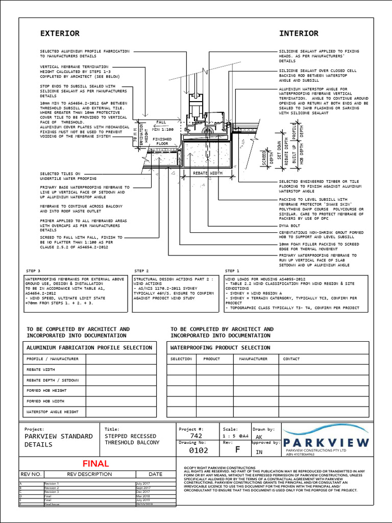 Det-0102-Stepped Recessed Threshold Balcony-F | PDF | Silicone | Tile