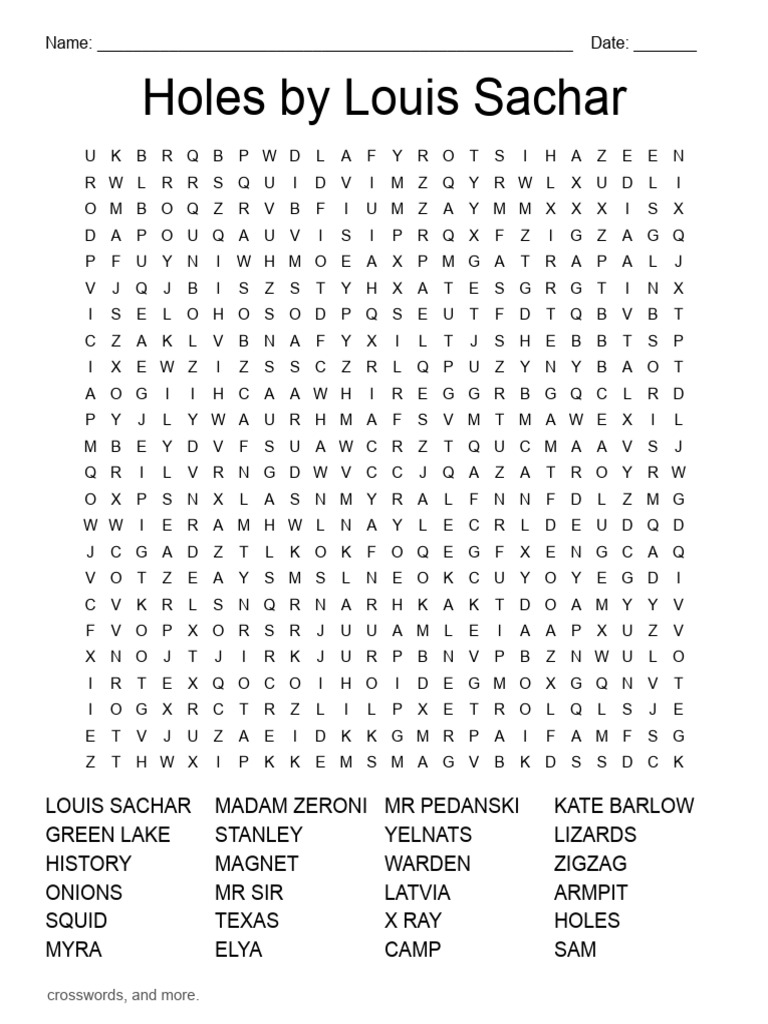 Holes by Louis Sachar | PDF | Puzzles | Games Of Mental Skill